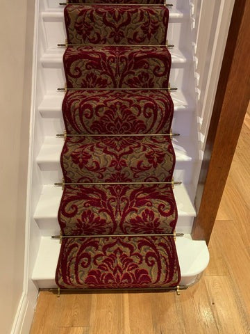 Axminster Carpets Medici Ruby Damask Stair Runner – Stonegate Carpets