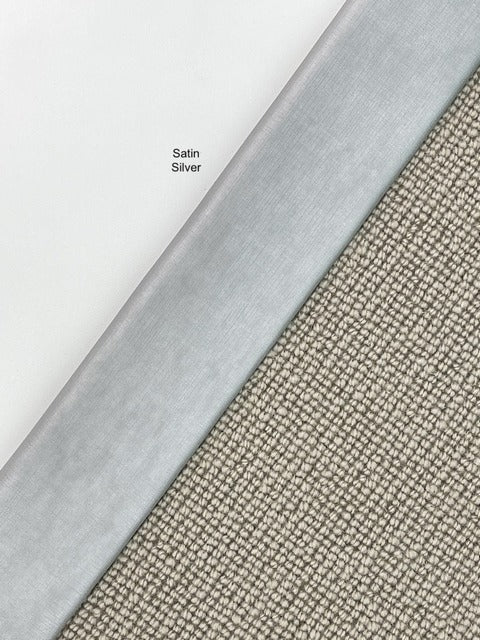 Taped Edging - Metallic (Faux Leather) - Satin Silver – Stonegate Carpets