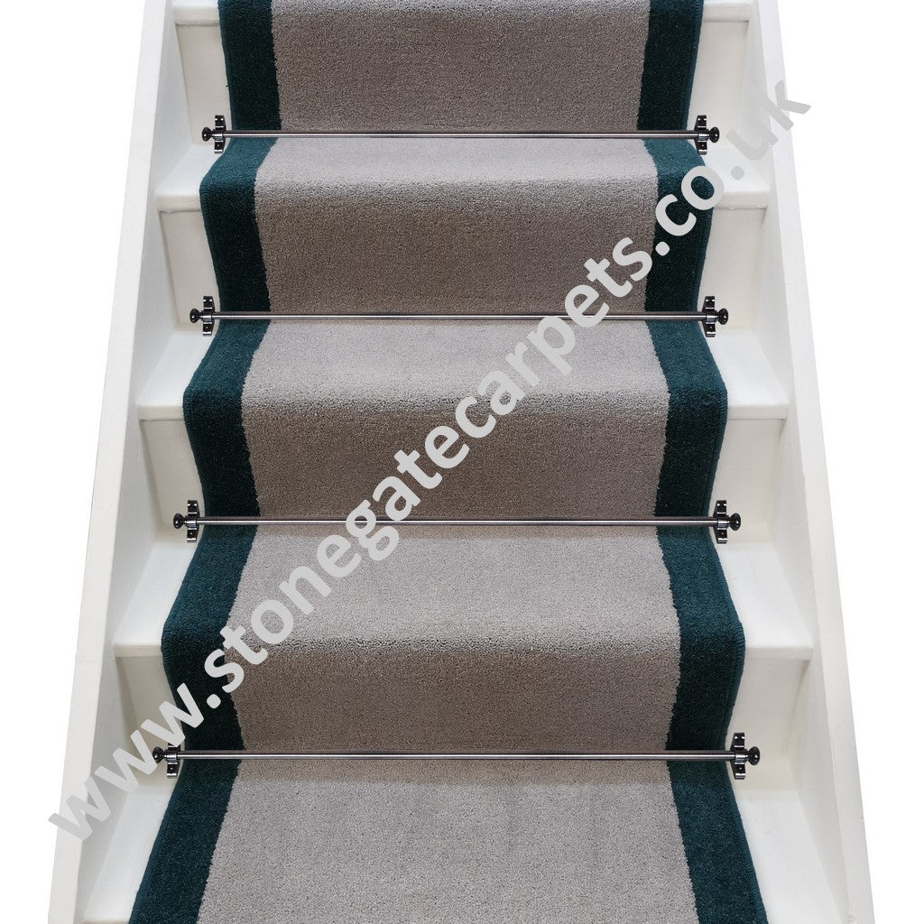 Axminster Carpets Devonia Plain French Grey & Bell Twist Peacock Stair ...
